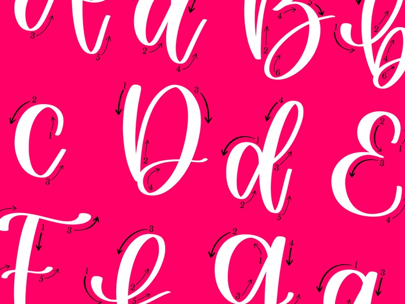 Script Alphabet Lettering Worksheet Learn to Letter - Etsy