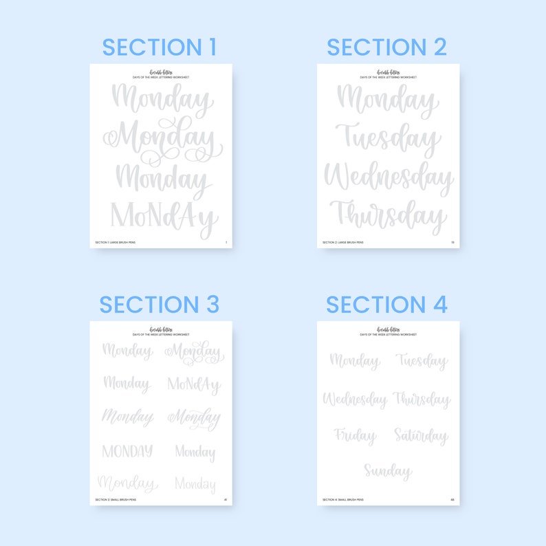 Days of the Week Lettering Worksheet Learn to Letter Lettering ...
