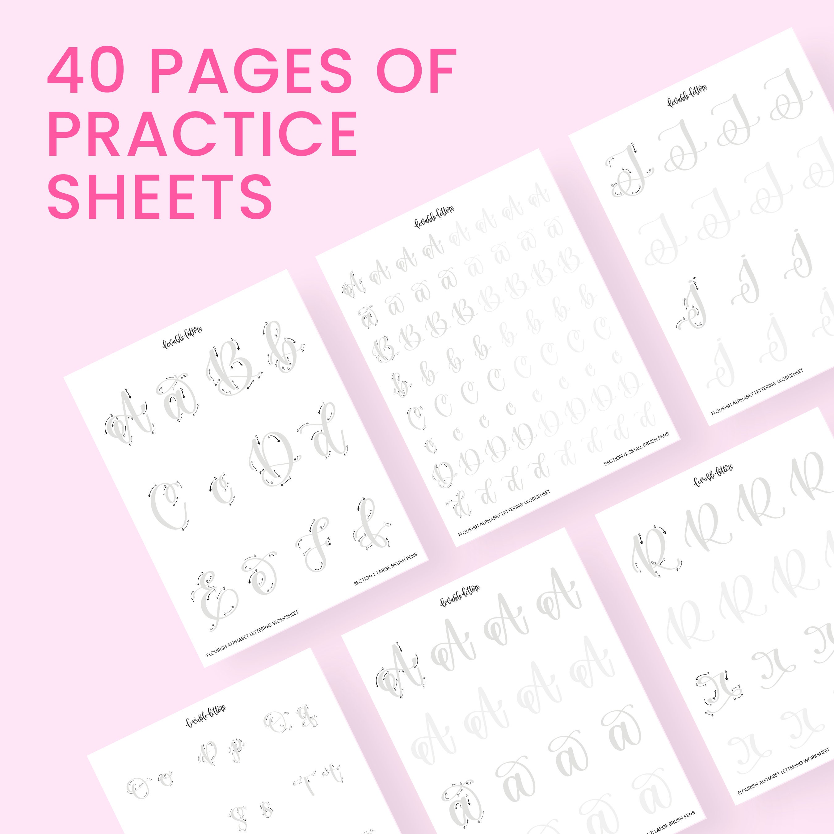 Flourish Alphabet Lettering Worksheet