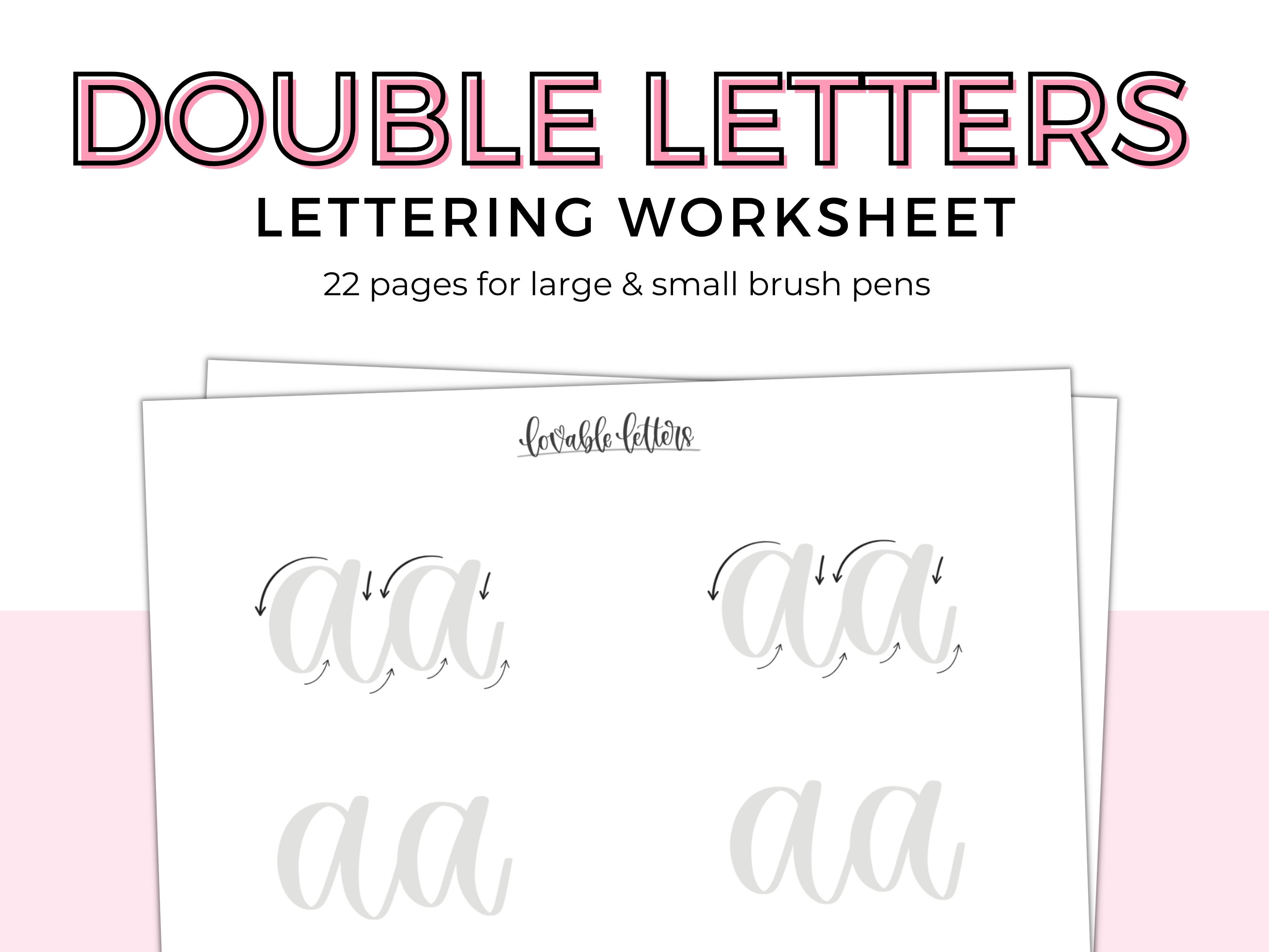 Double Letters Lettering Worksheet | Learn to Letter | Lettering ...