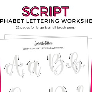Script Alphabet Lettering Worksheet Learn to Letter - Etsy