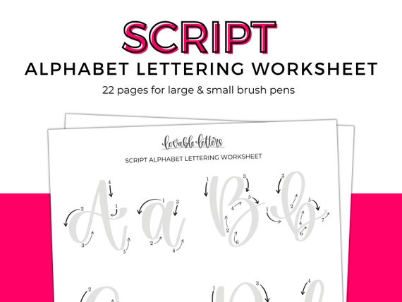 Script Alphabet Lettering Worksheet Learn to Letter - Etsy