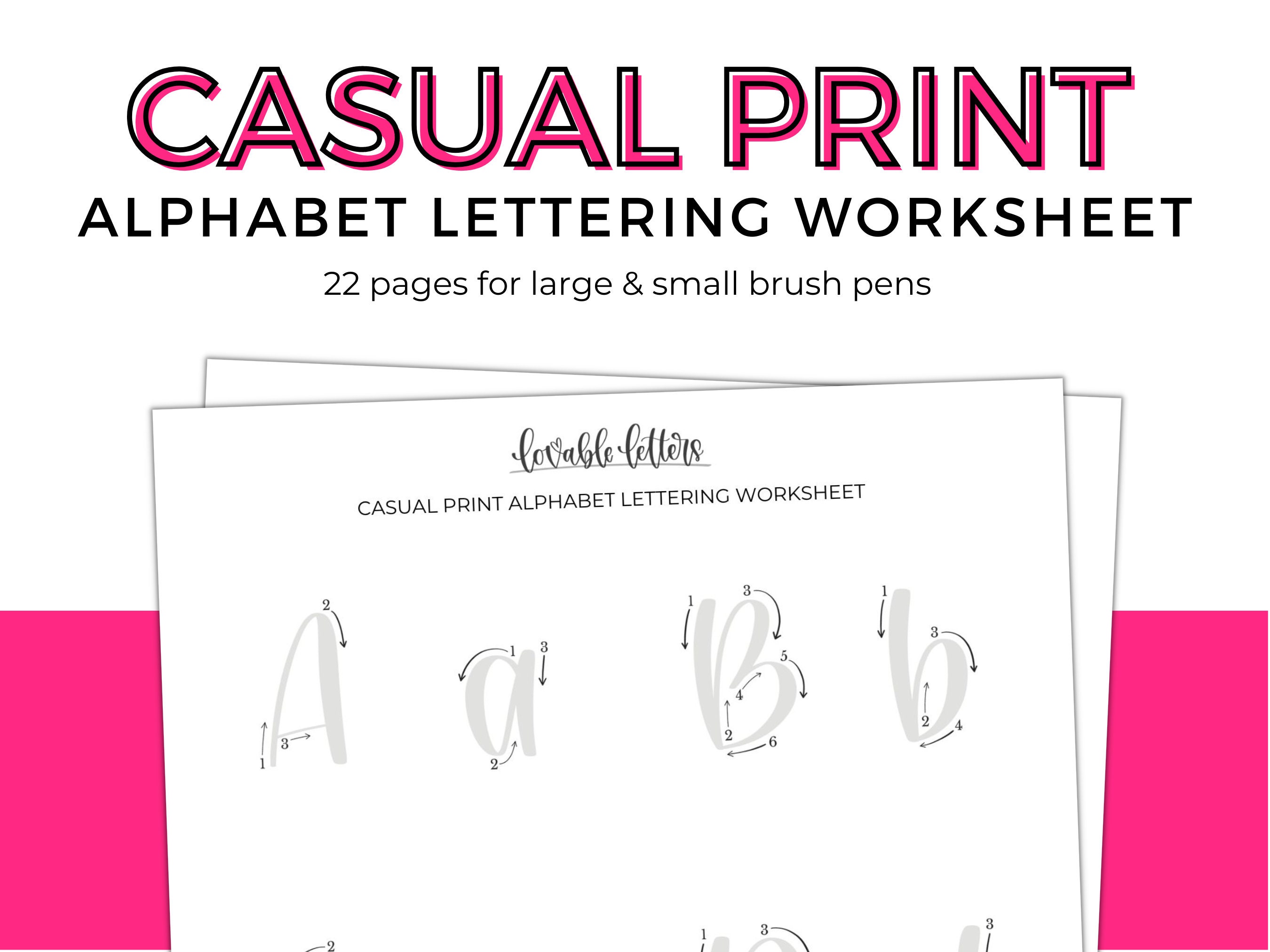 Casual Print Alphabet Lettering Worksheet