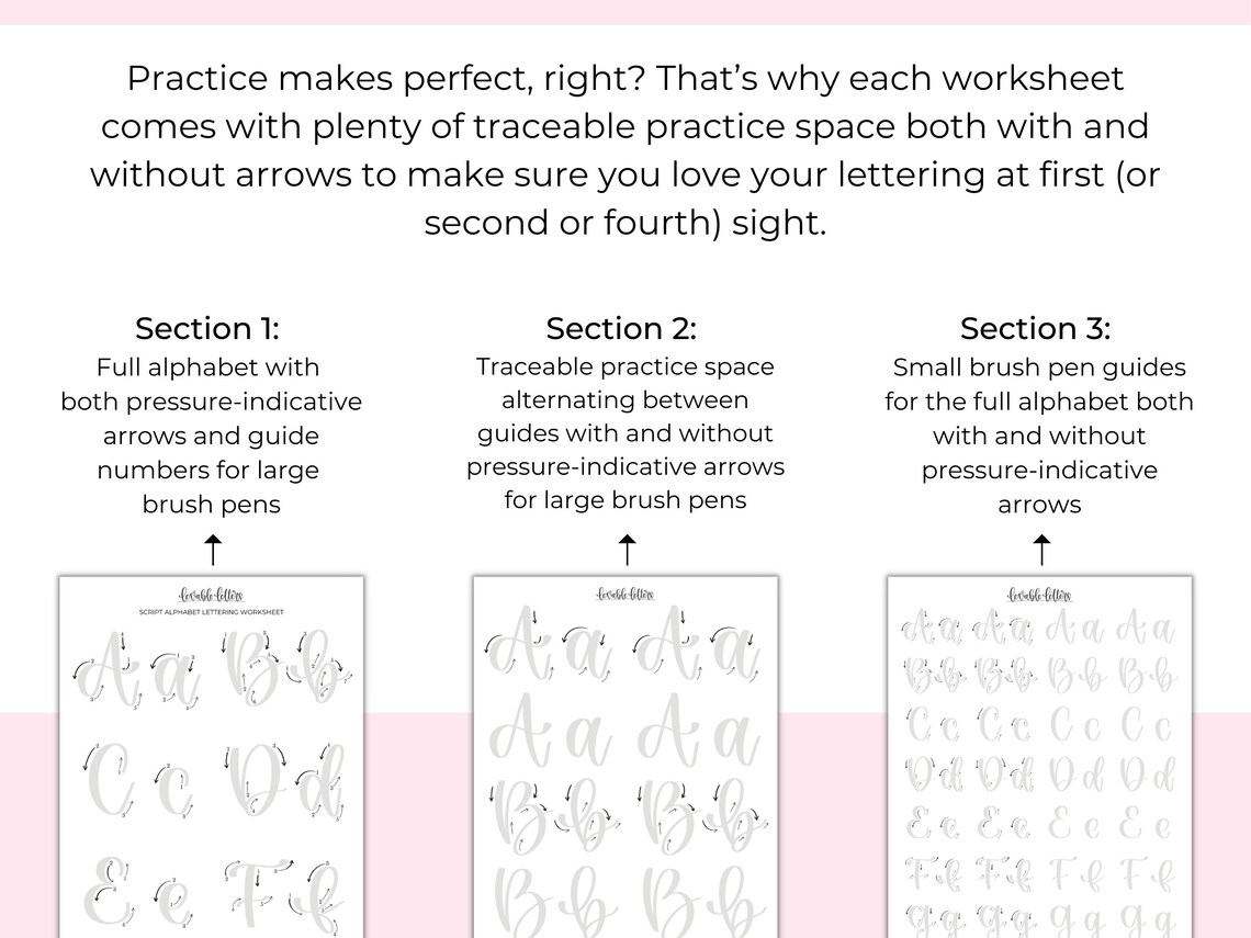 Script Alphabet Lettering Worksheet Learn to Letter - Etsy