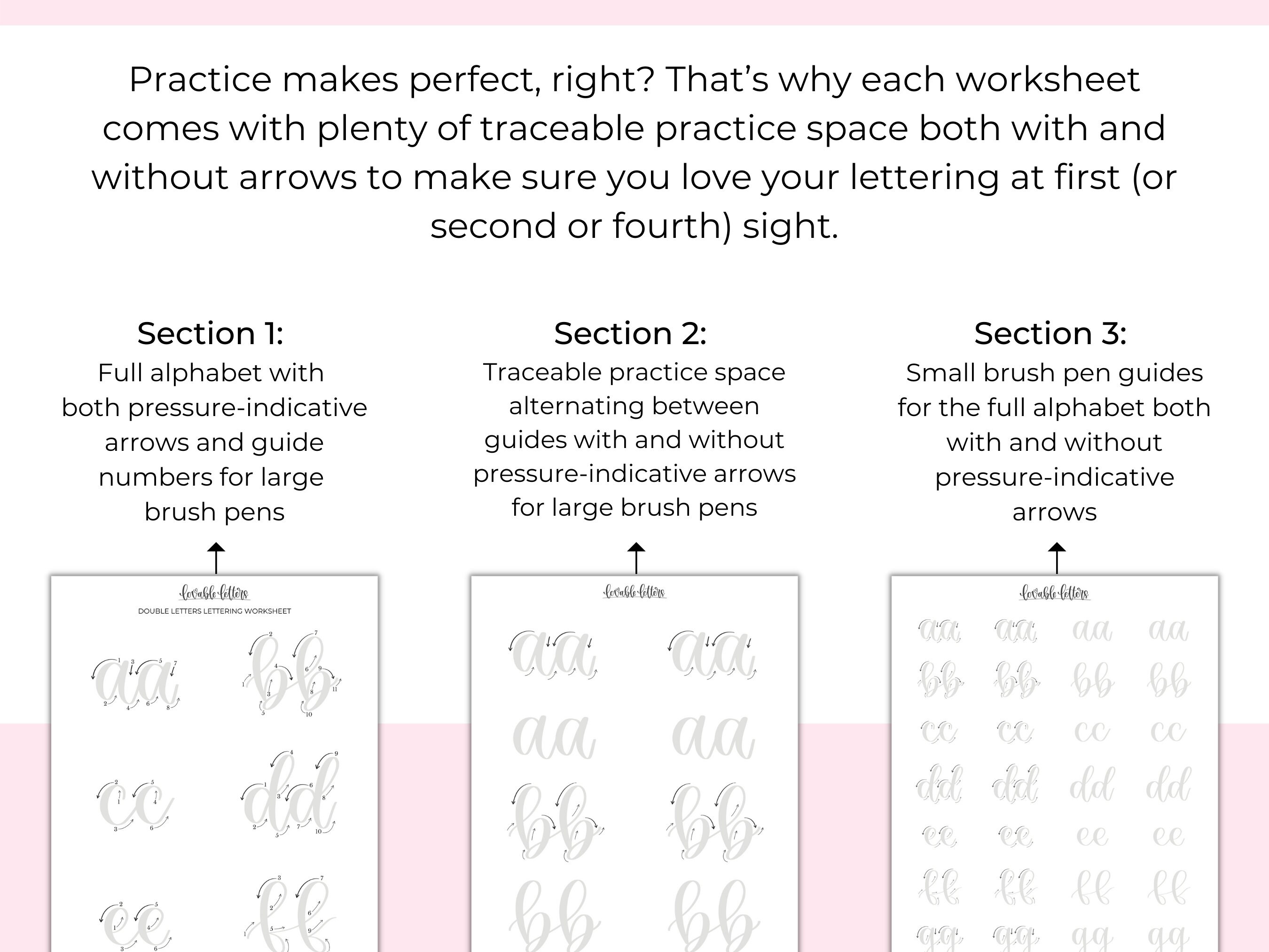 Double Letters Lettering Worksheet | Learn to Letter | Lettering ...