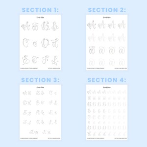 Flourish Alphabet Lettering Worksheet Learn to Letter - Etsy