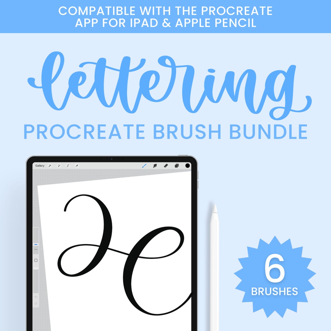 Procreate Lettering Brush Bundle | Digital Hand Lettering & Modern ...