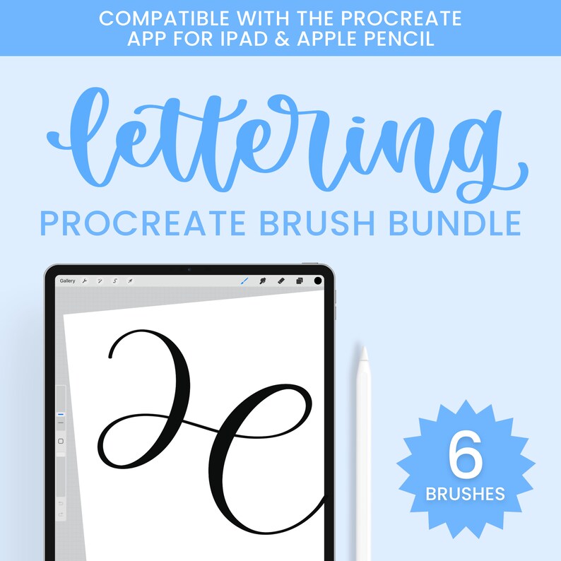 Procreate Lettering Brush Bundle | Digital Hand Lettering & Modern ...