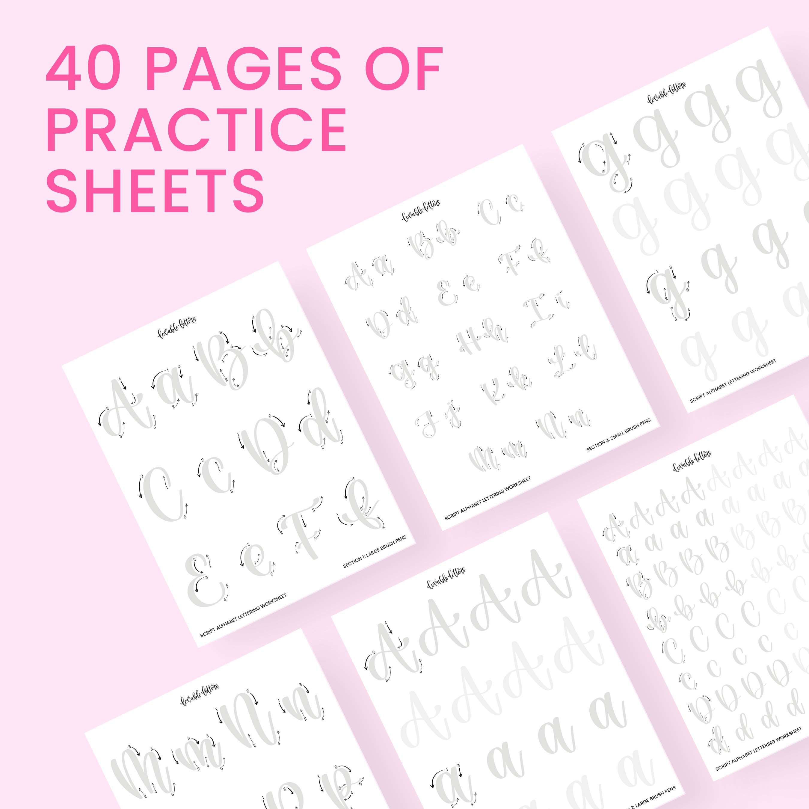 Script Alphabet Lettering Worksheet