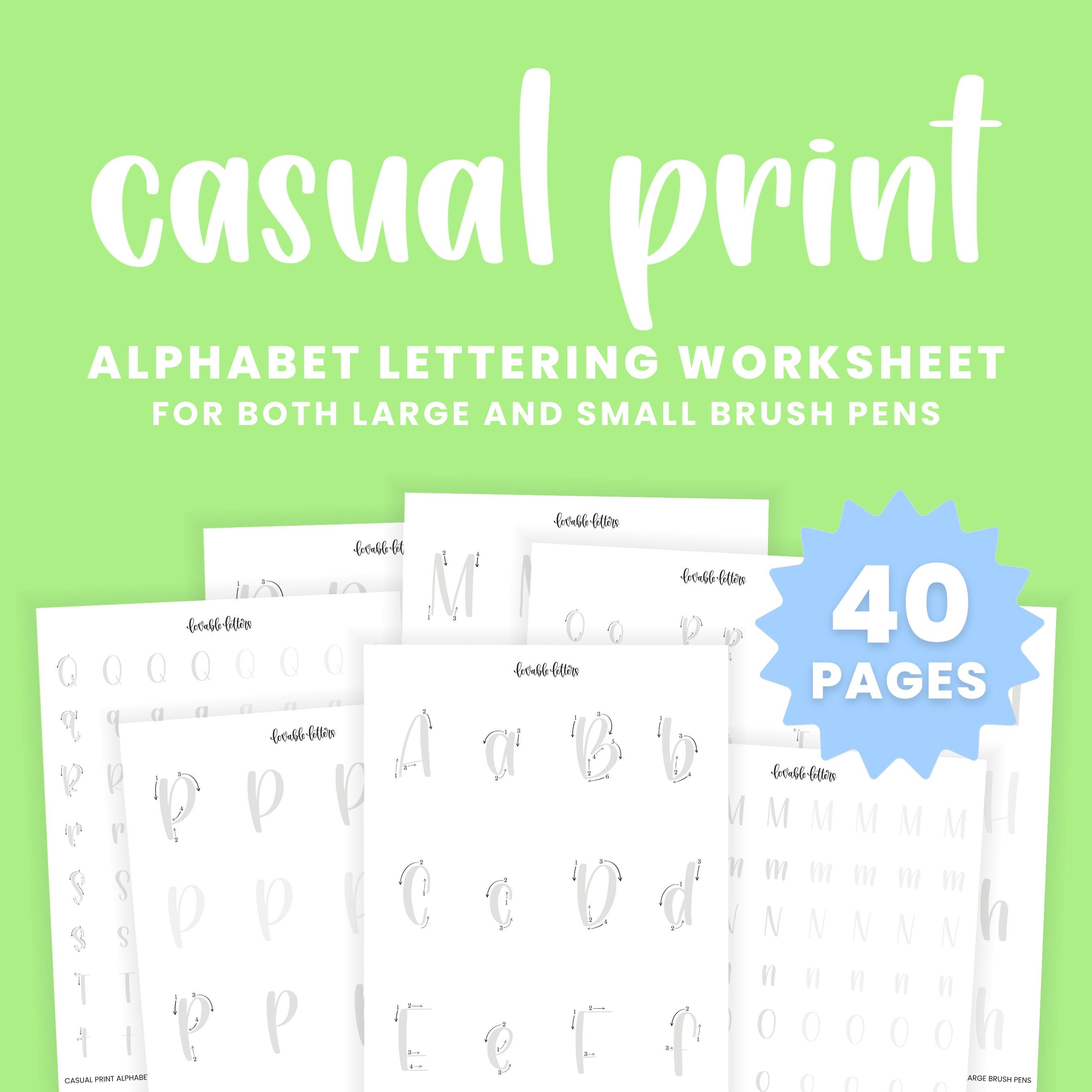 Casual Print Alphabet Lettering Worksheet