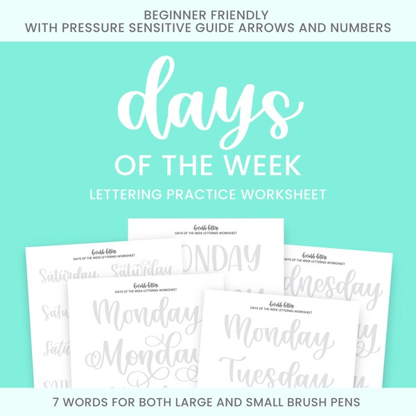 Hand Lettering Worksheets - Etsy