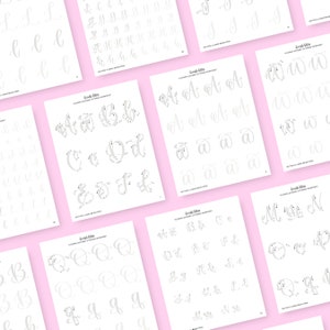 Flourish Alphabet Lettering Worksheet | Learn to Letter | Lettering ...