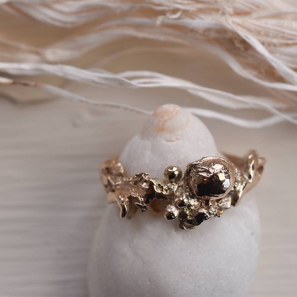 Organic Gold Ring - Etsy UK