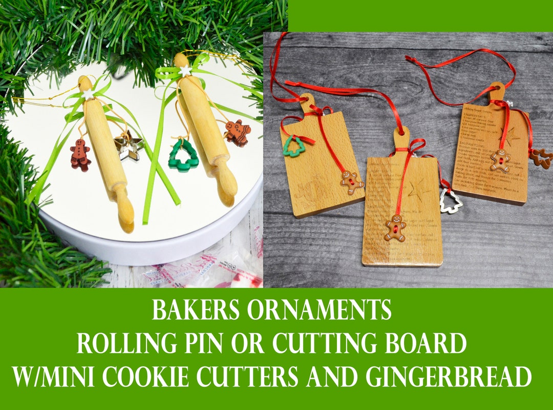 Christmas Cookie Ornament With Cookie Cutters and Rolling Pins - Etsy
