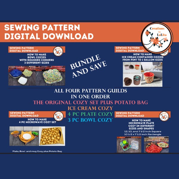 Reversible Pie Plate Cozy Printable Sewing Pattern and Tutorial PDF ...