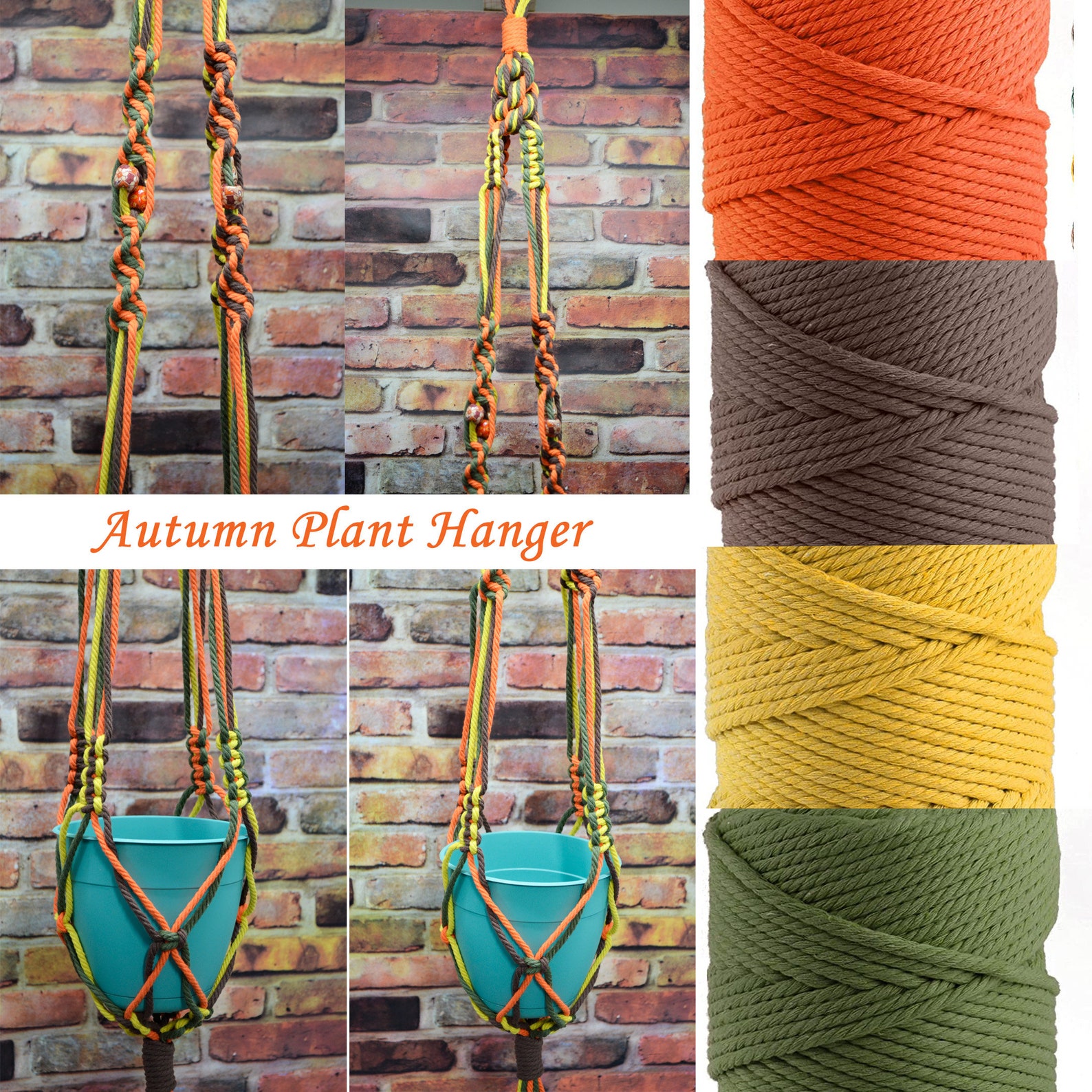 Seasonal Themed Macramé Hanger 4-feet Long Single Plant | Etsy