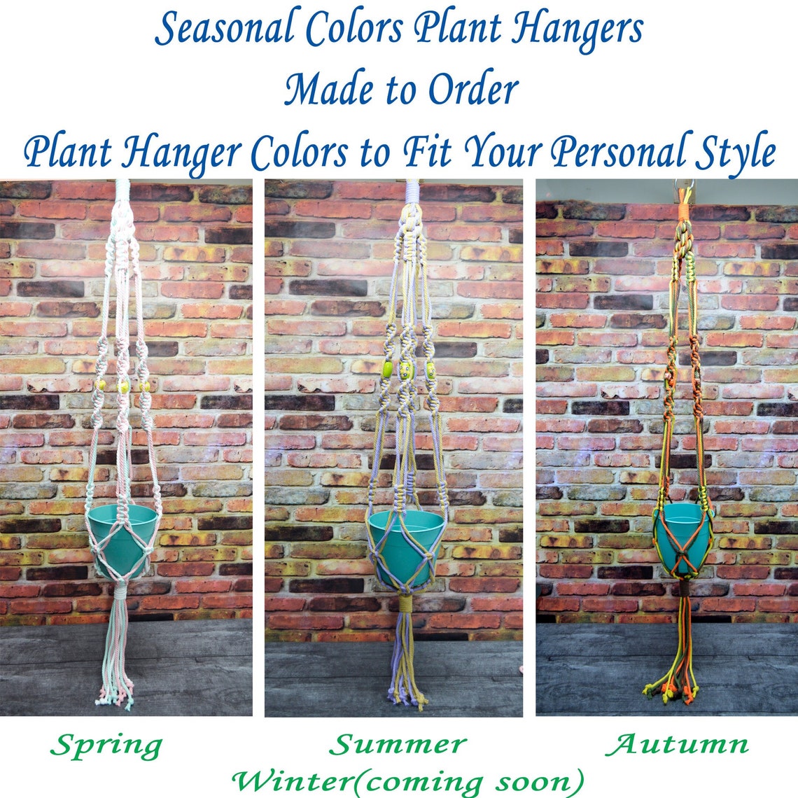 Seasonal Themed Macramé Hanger 4-feet Long Single Plant | Etsy