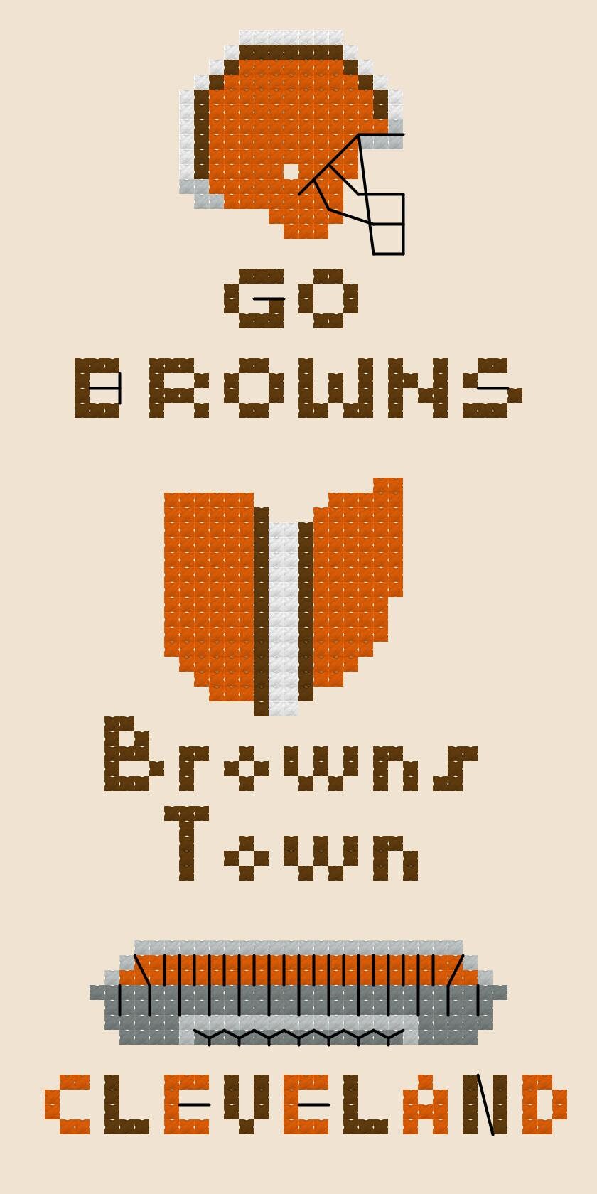 Cleveland Browns Cross Stitch Patterns/browns Cross Stitch/cleveland ...