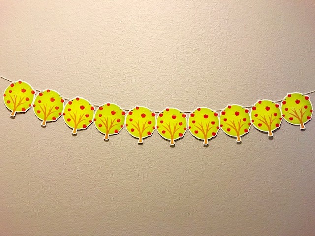 Apple Tree Banner Nature Forest Woods Green Red Party - Etsy UK