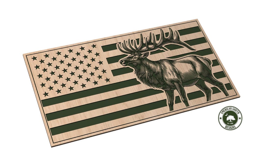 American Flag With Elk - SVG - Digital Download - Etsy