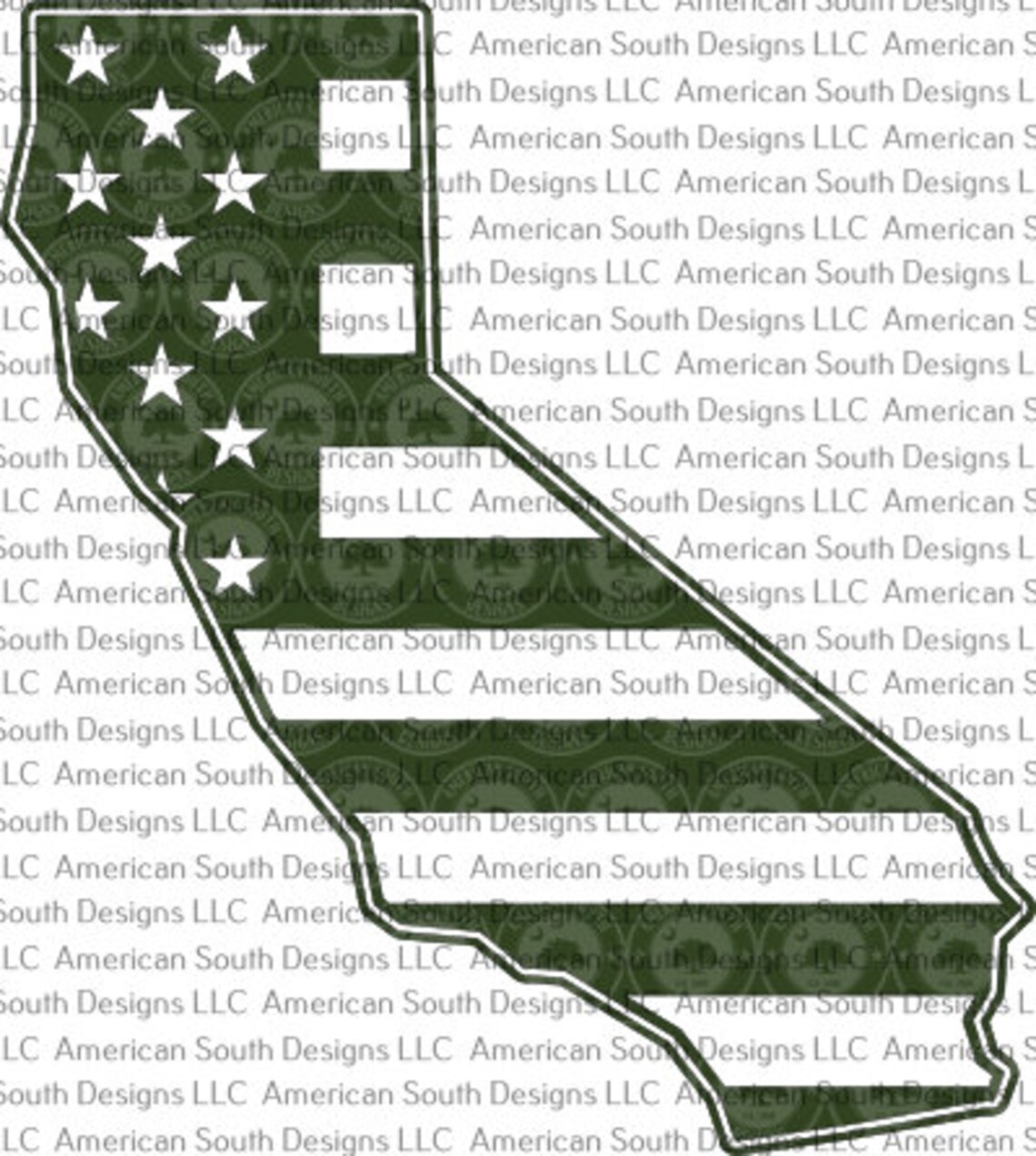 California Shaped American Flag SVG - Etsy