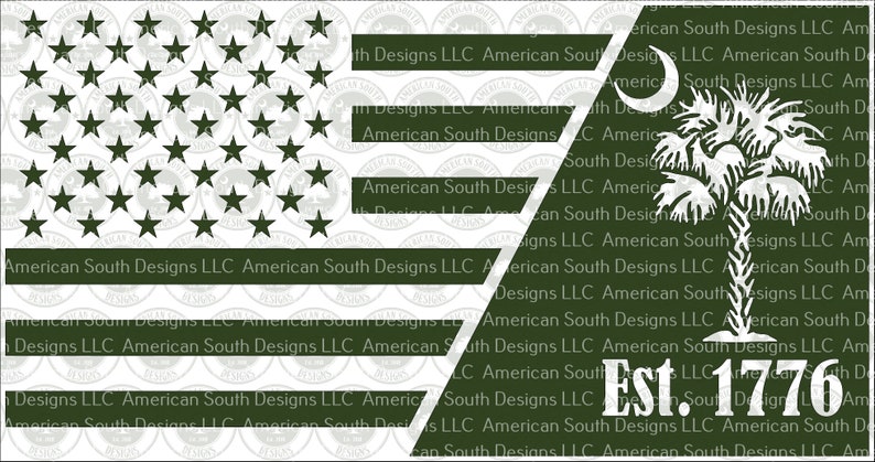 Split Flag With Palmetto Tree SVG - Etsy