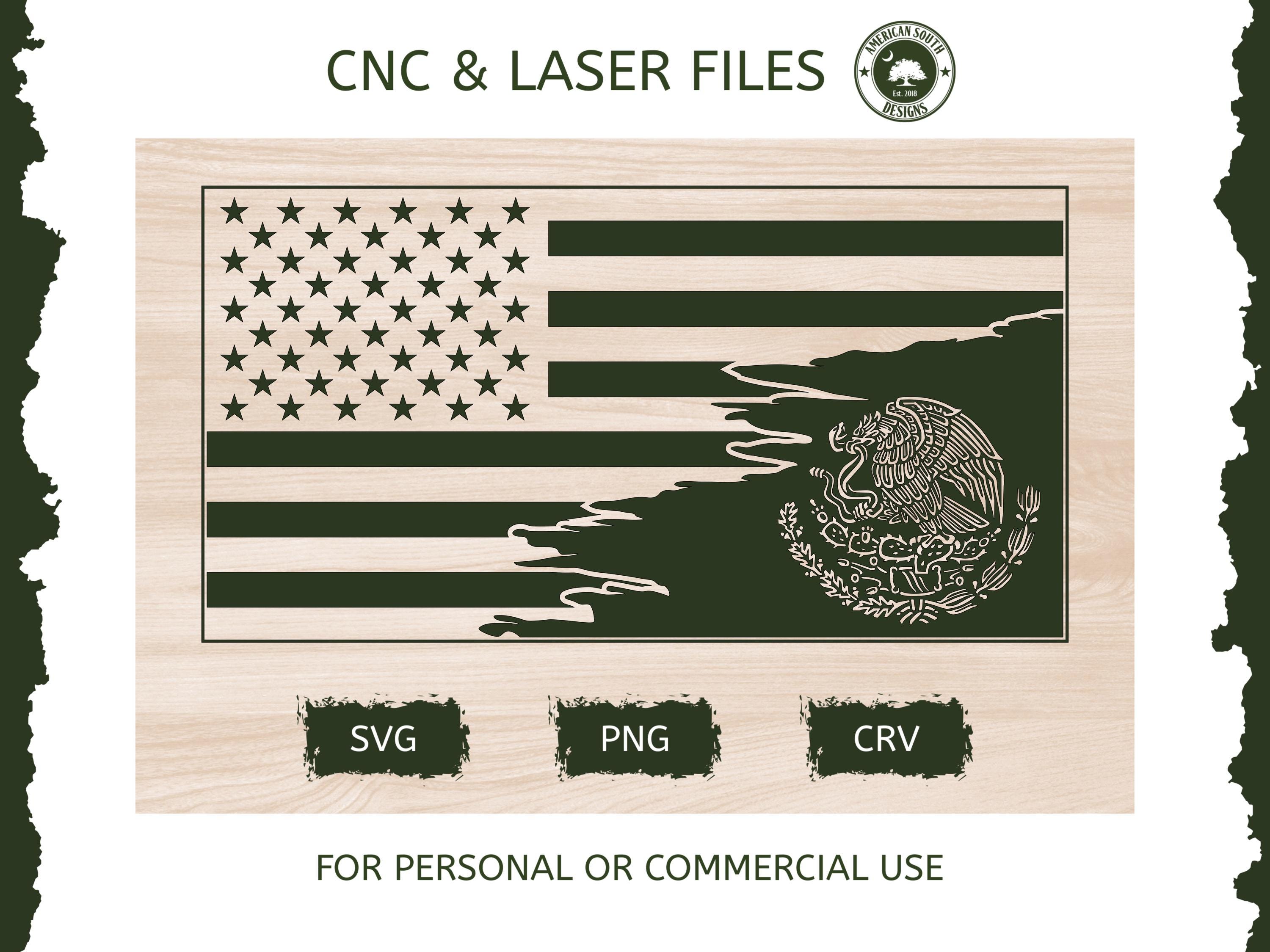 Tattered Corner Flag Mexico Flag - SVG - CNC Laser File (digital ...
