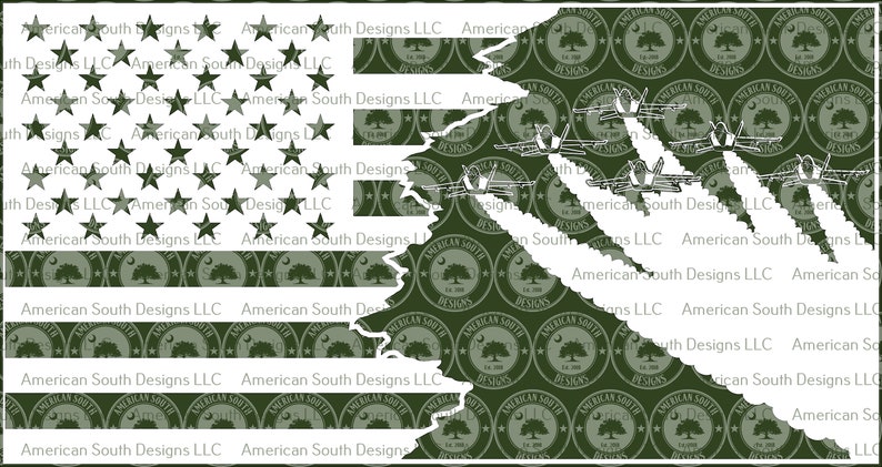 Tattered Flag 3 With Jets in Formation SVG - Etsy