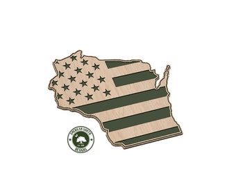 Wisconsin Shaped American Flag SVG - Etsy
