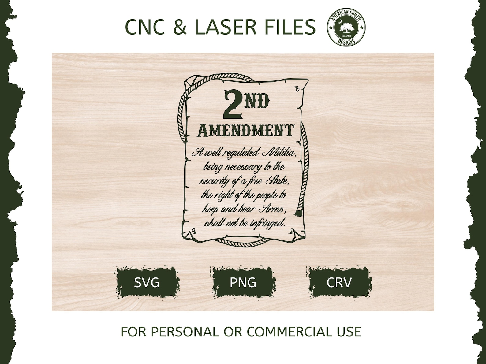 2nd Amendment Scroll - SVG - CNC Laser File (digital Download) - Etsy