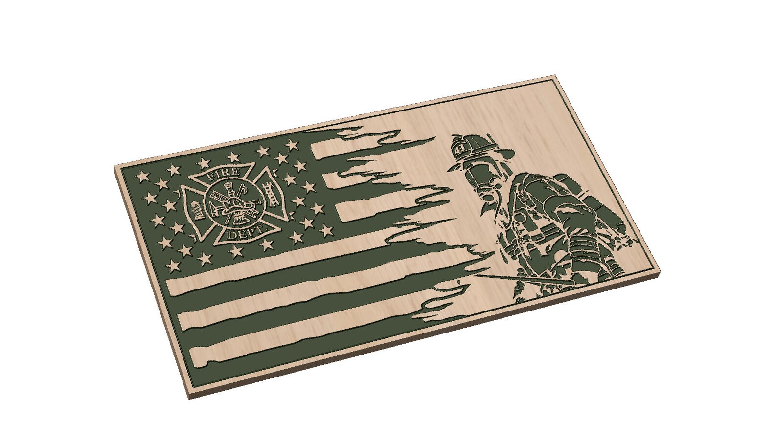 Distressed Tattered Flag With Firefighter and Maltese - Etsy