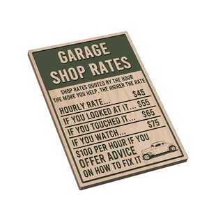 Garage Shop Rates Sign - SVG - Digital Download - Etsy