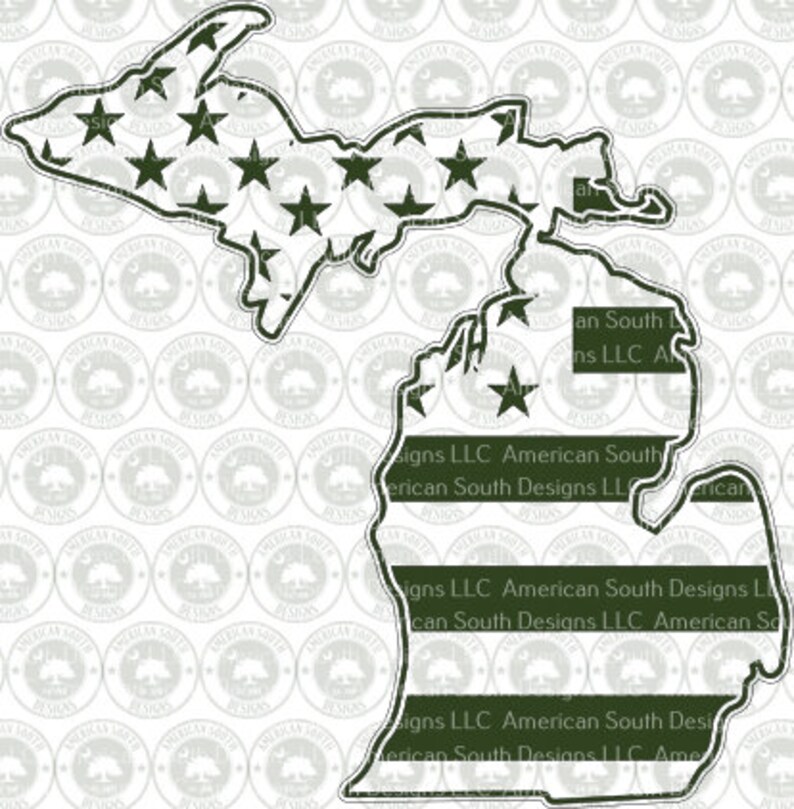 Michigan Shaped American Flag SVG - Etsy