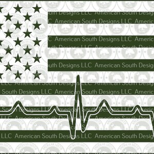 Flag With EKG - SVG - CNC Laser File (digital Download) - Etsy