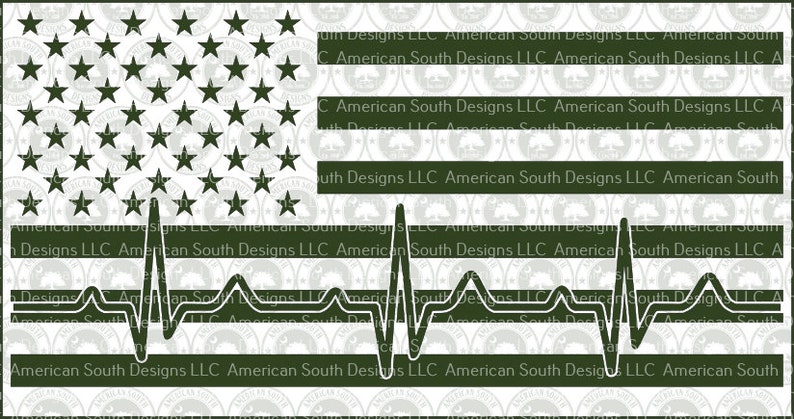 Flag With EKG - SVG - CNC Laser File (digital Download) - Etsy
