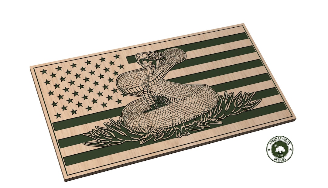 American Flag With Rattle Snake - Etsy