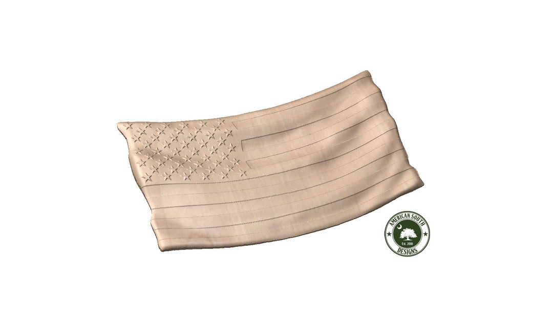 Draped 3D American Flag Files STL Model and Grayscale BMP - Digital ...