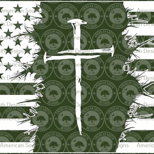 Tattered Flag Design 14 - 3 Nail Cross - SVG - Digital Download - Etsy