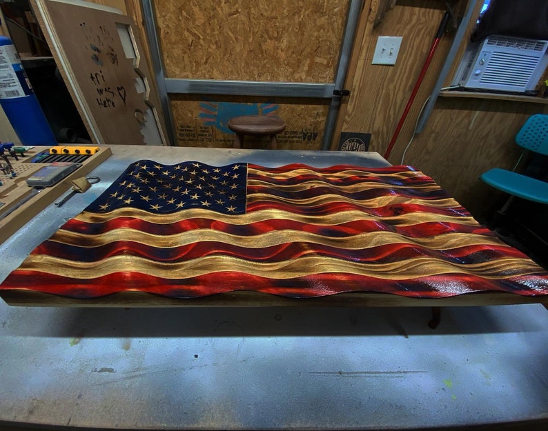 Wavy American Flag 3D ***CRV File Vectric Vcarve*** Model 4 CNC Router ...