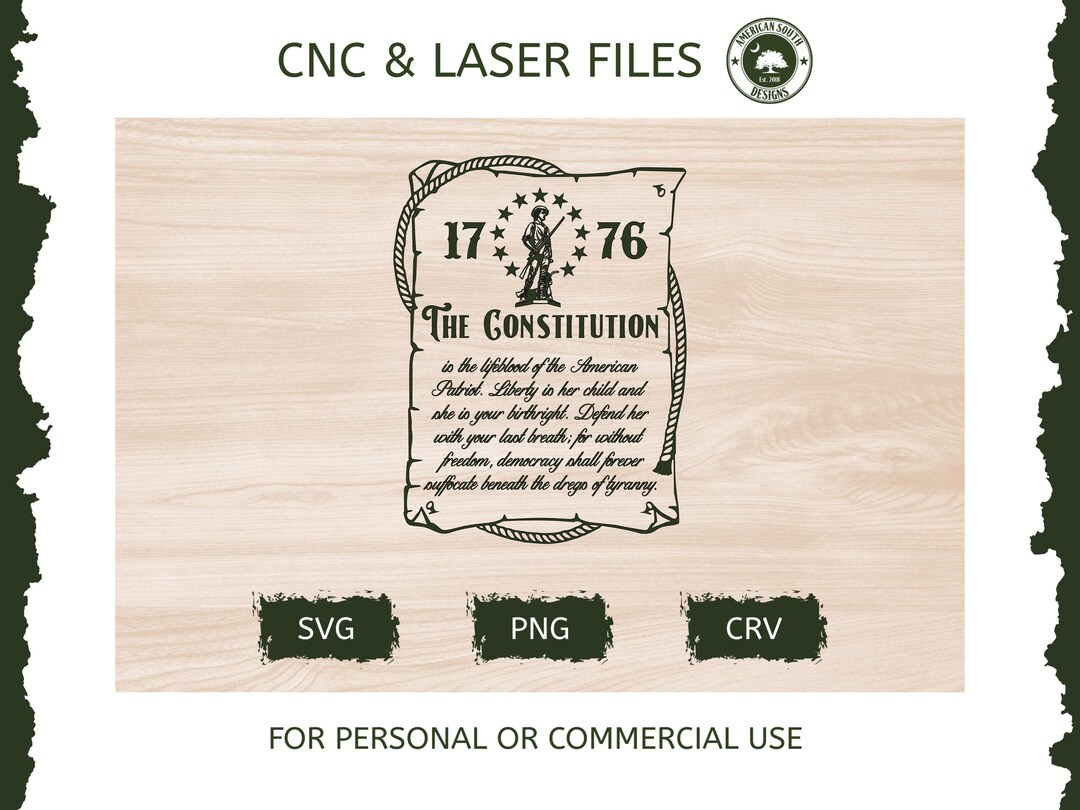 1776 the Constitution Scroll - SVG - CNC Laser File (digital Download ...