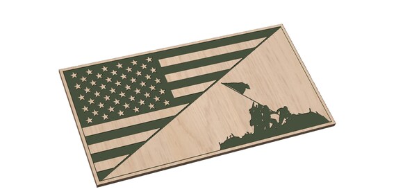 Diagonal Split American Flag With Iwo Jima Digital Files | Etsy