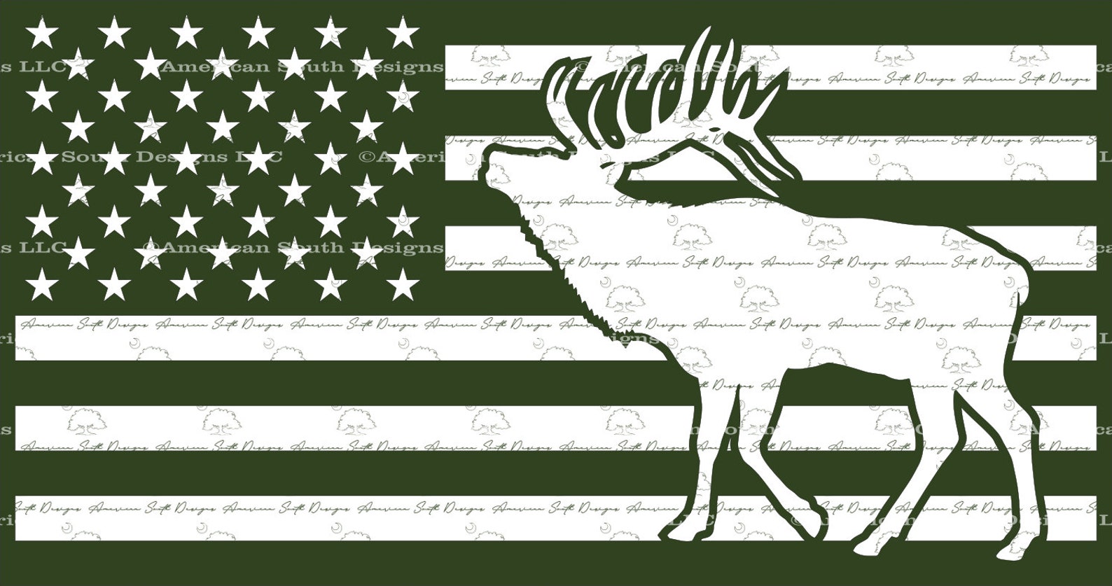 Elk Calling Flag SVG - Etsy