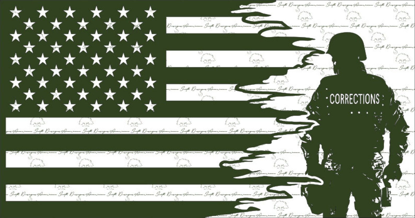 Tattered Flag With Corrections Officer SVG - Etsy