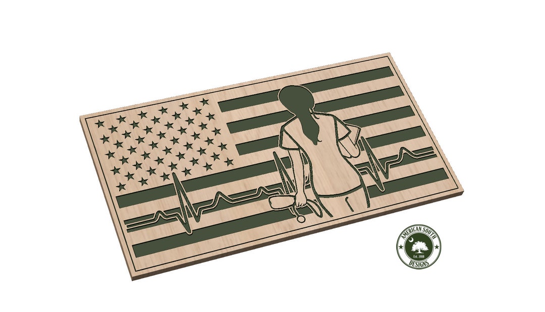 EKG Flag With Nurse - SVG - Digital Download - Etsy