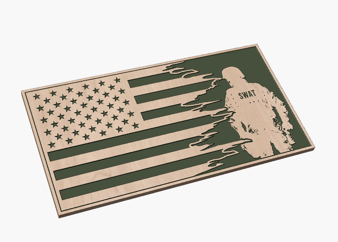 Tattered Flag With SWAT Officer - SVG - Digital Download - Etsy