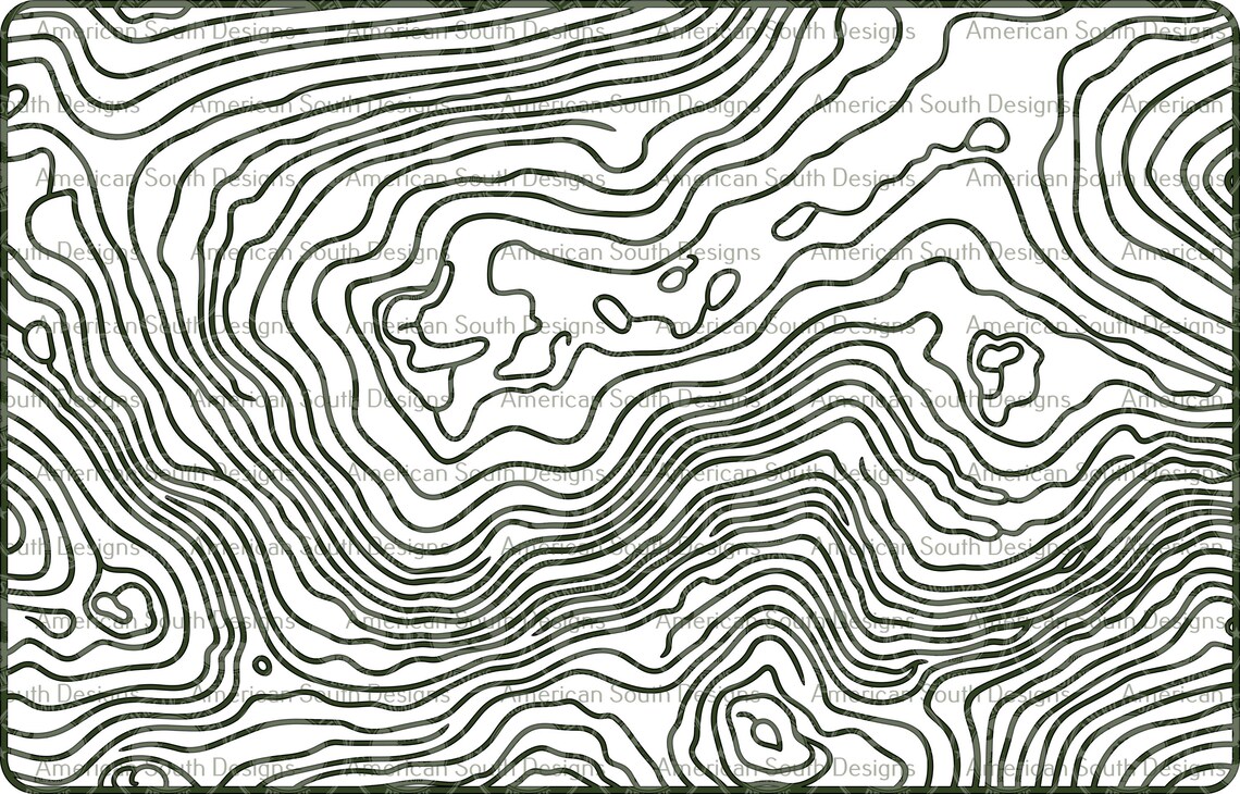 Topographic Overlay - Rectangle - SVG - CNC Laser File (digital ...