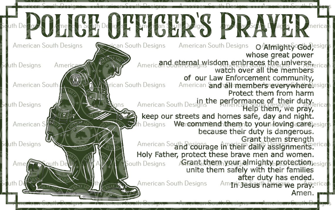 Police Officer's Prayer - Kneeling Officer - CNC Laser File (digital ...