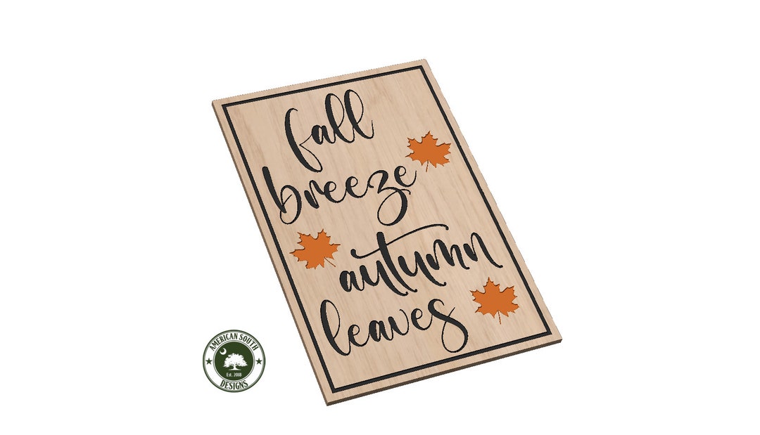 Fall Breeze Autumn Leaves Script - SVG - Digital Download - Etsy