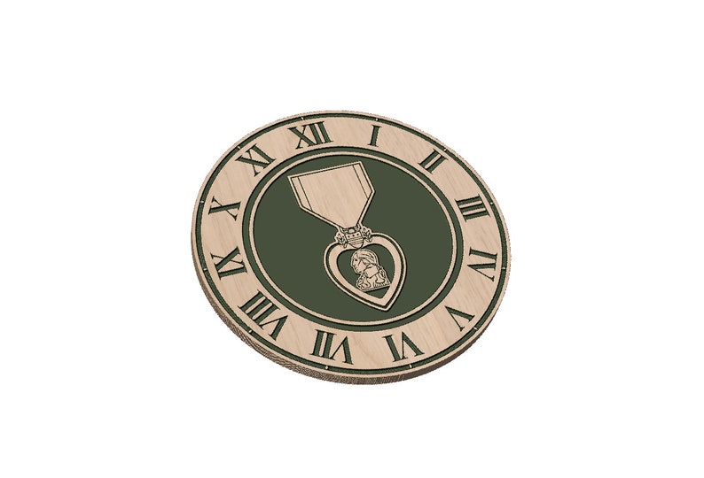 Purple Heart Clock SVG - Etsy