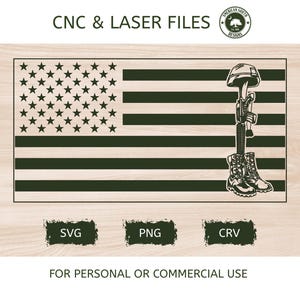 American Flag With Battle Cross - SVG - CNC Laser File (digital ...